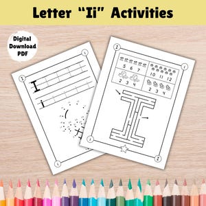 Letter I Activity Sheet, Preschool Alphabet Curriculum Letter of the ...