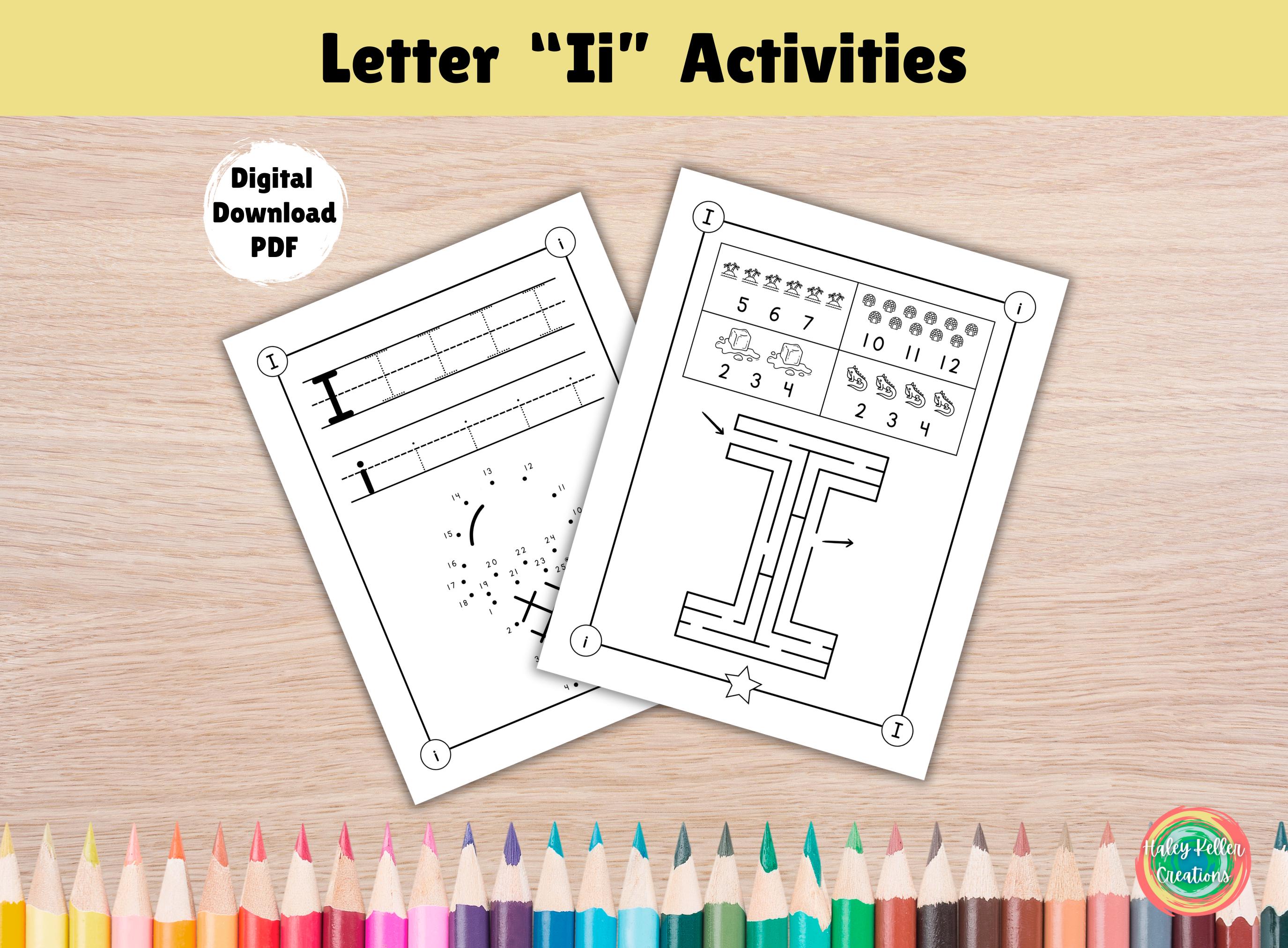 Letter I Activity Sheet, Preschool Alphabet Curriculum Letter of the ...