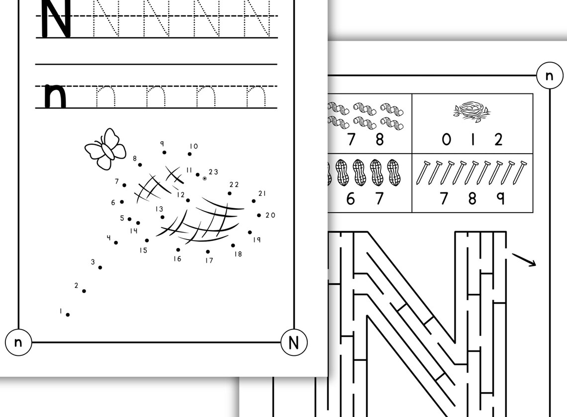 Letter N Activity Sheet, Preschool Alphabet Curriculum Letter of the ...