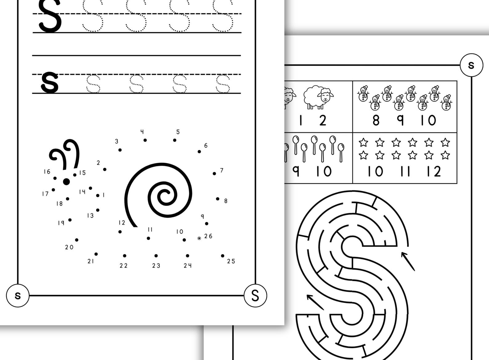 Letter S Activity Sheet, Preschool Alphabet Curriculum Letter of the ...