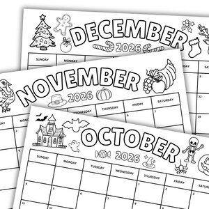 18-month Coloring Calendar Download, 2025-2026 Calendar Printable ...