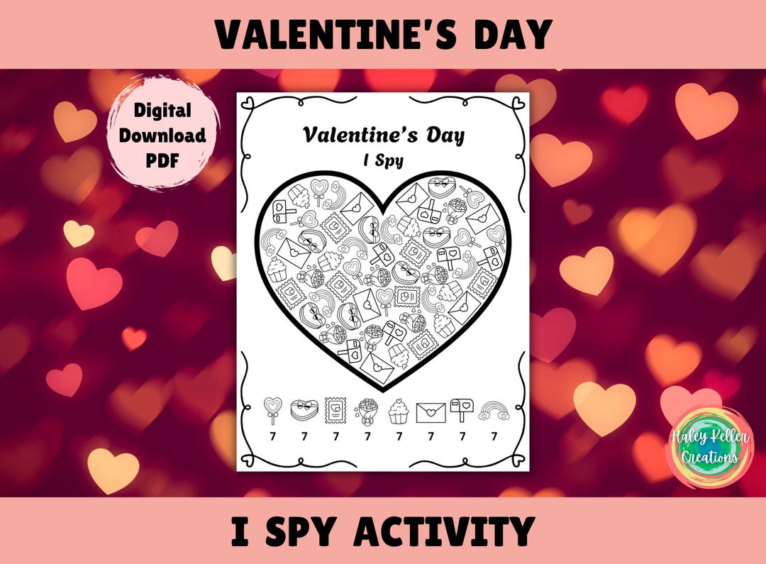 I Spy Valentines Day Activity for Kids Printable I-spy Valentine Games ...