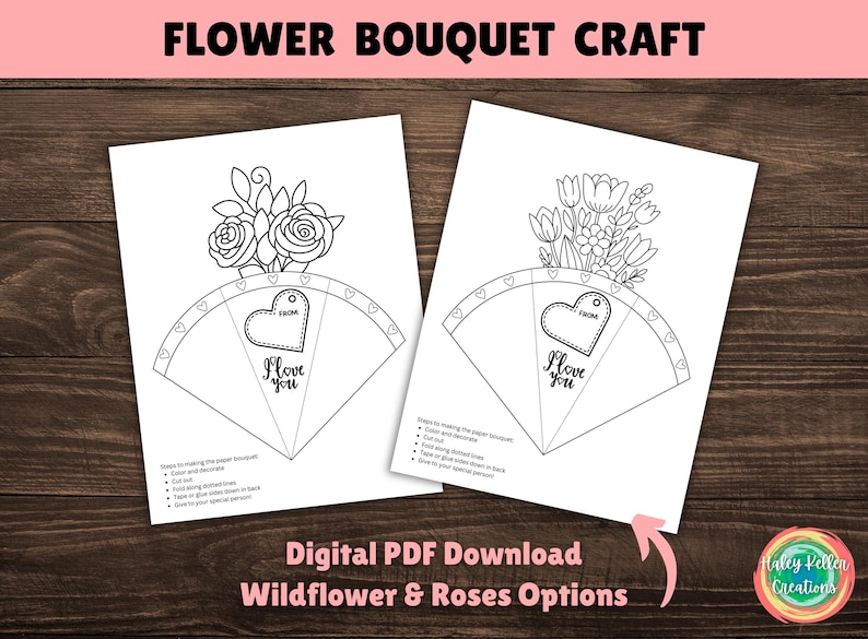 DIY Kids Flower Bouquet Craft, Mother's Day Art Keepsake, Gift for Mom ...