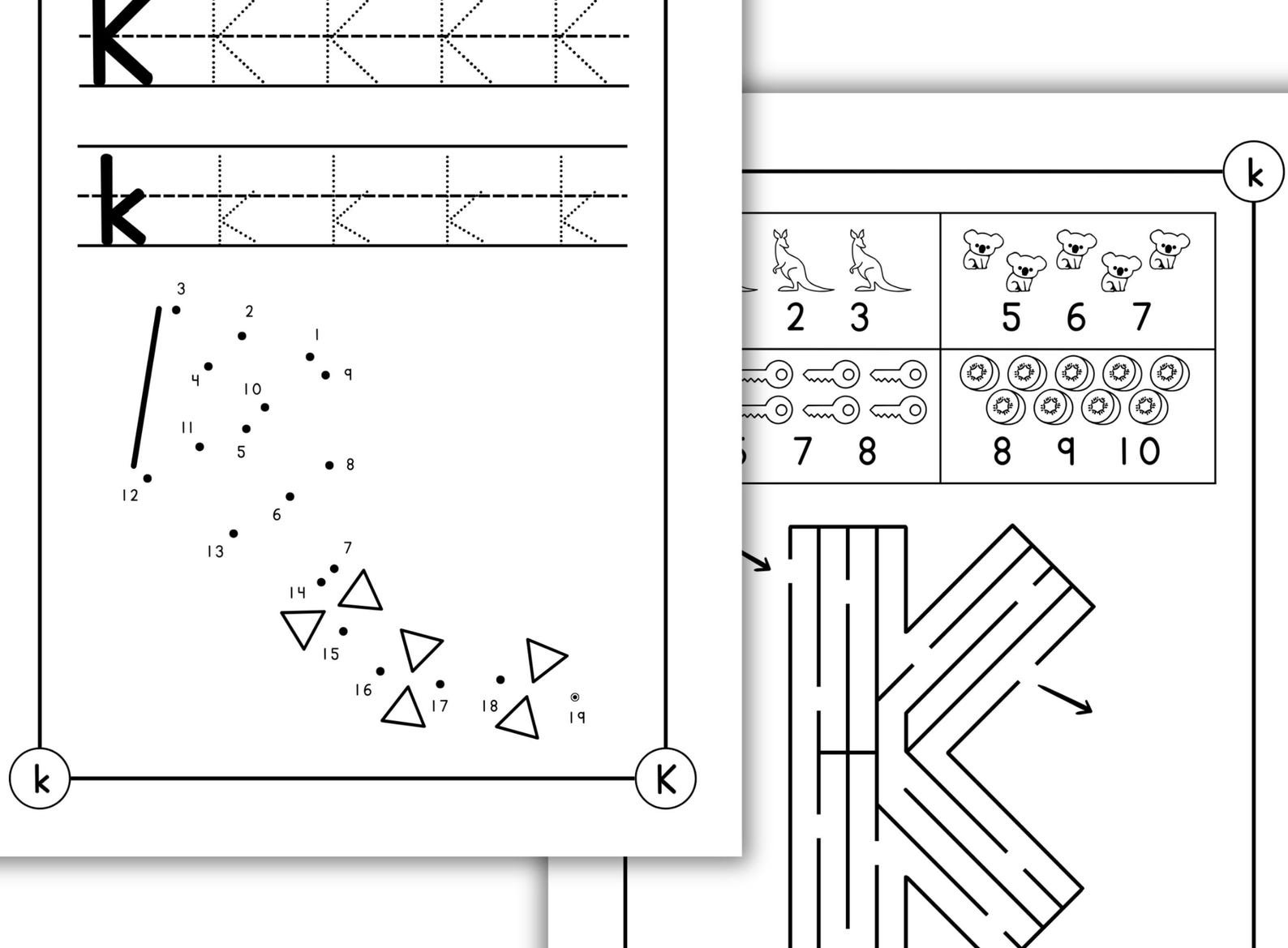Letter K Activity Sheet, Preschool Alphabet Curriculum Letter of the ...