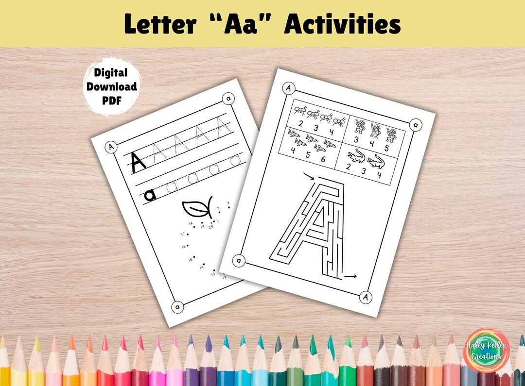 Letter A Activity Sheet, Preschool Alphabet Curriculum Letter of the ...