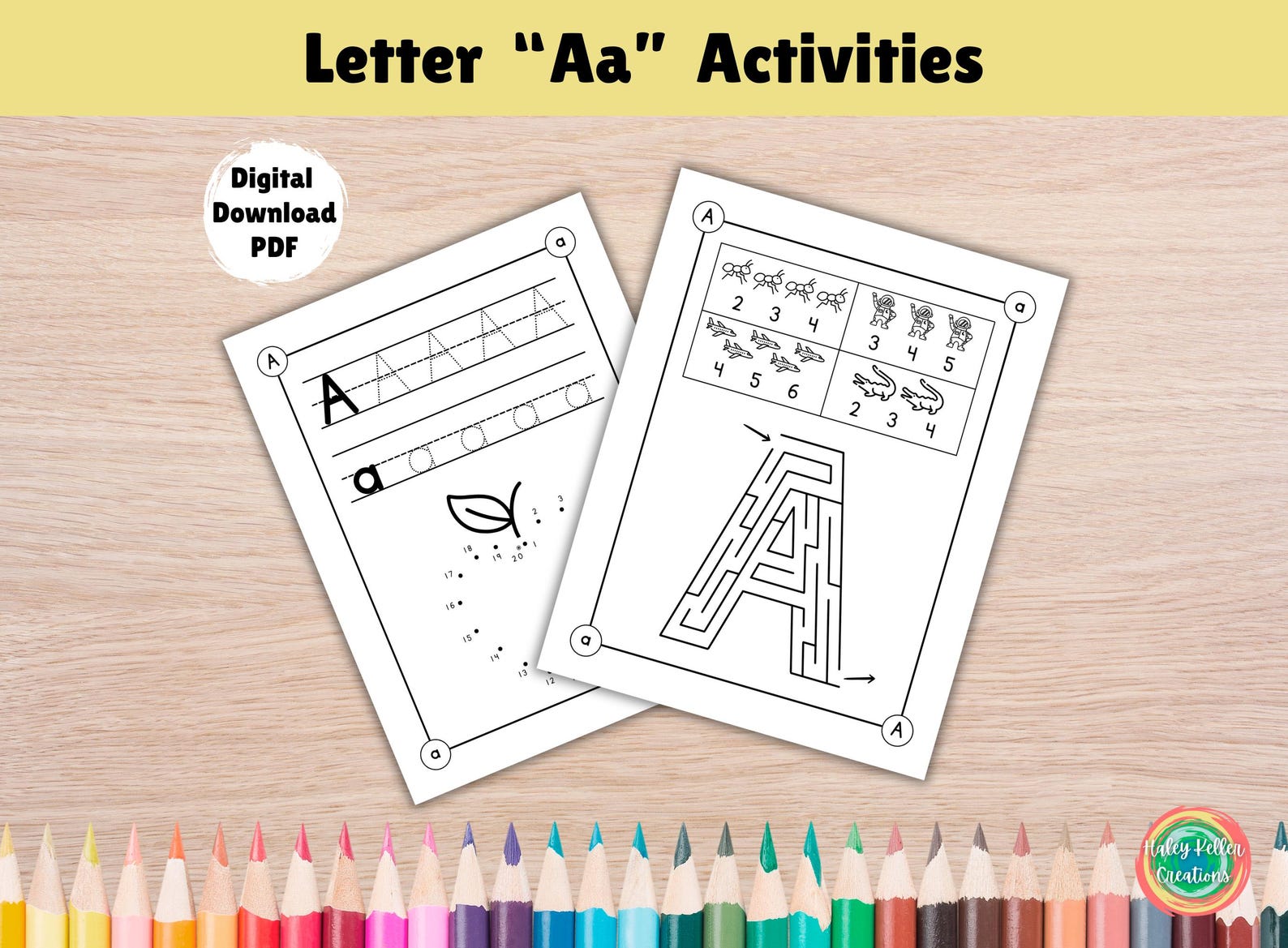 Letter A Activity Sheet, Preschool Alphabet Curriculum Letter of the ...