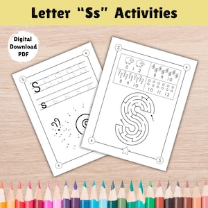 Letter S Activity Sheet, Preschool Alphabet Curriculum Letter of the ...