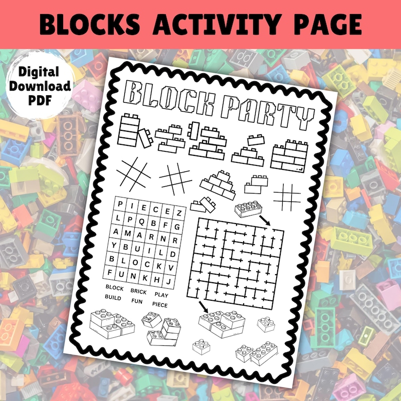 Coloring Page Blocks - Etsy UK
