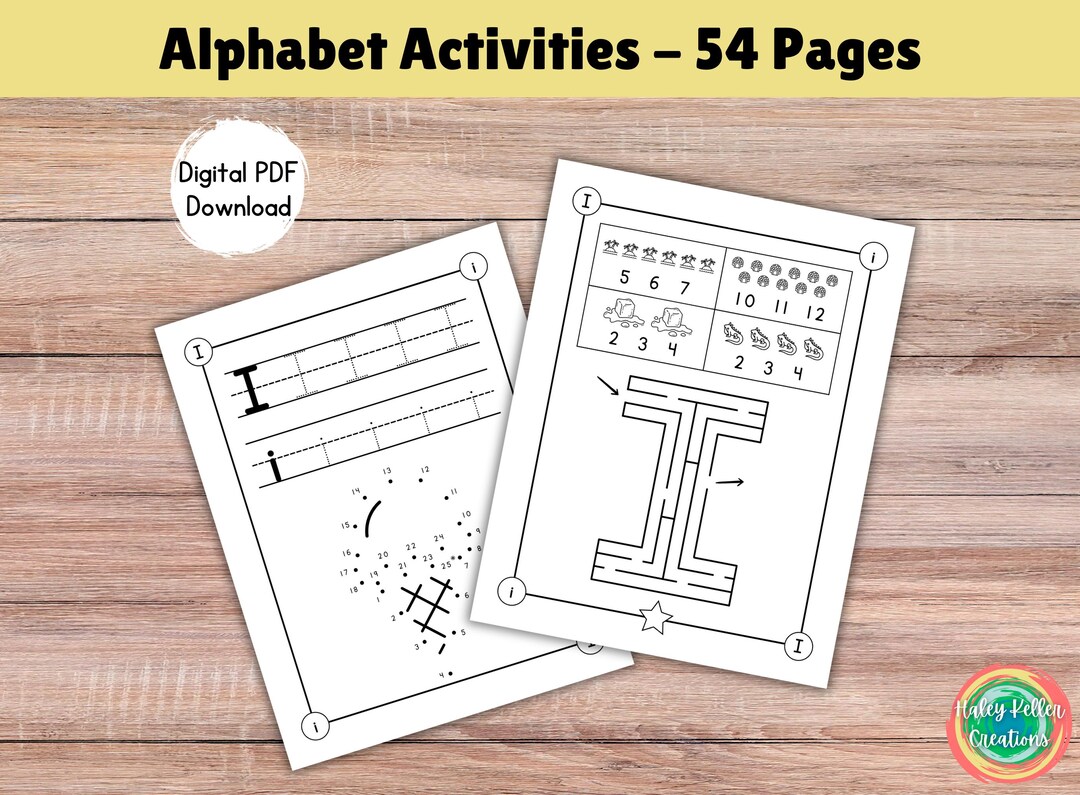 A to Z Activity Book Alphabet Letters, Counting, Dot-to-dot, and Mazes ...