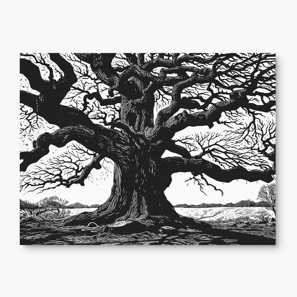 Trees Linocut - Etsy UK