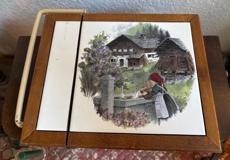 Vintage Ceramic Tile Cheese Slicer Board: Collectible Kitchen Decor ...