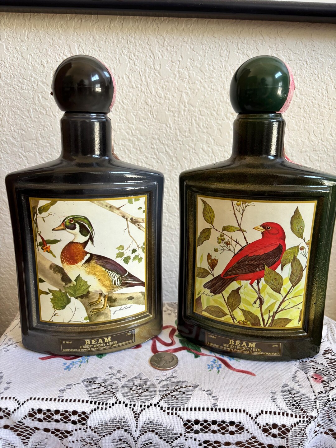 Vintage 1983 Jim Beam Decanters: Wood Duck & Scarlet Tanager Set - Etsy