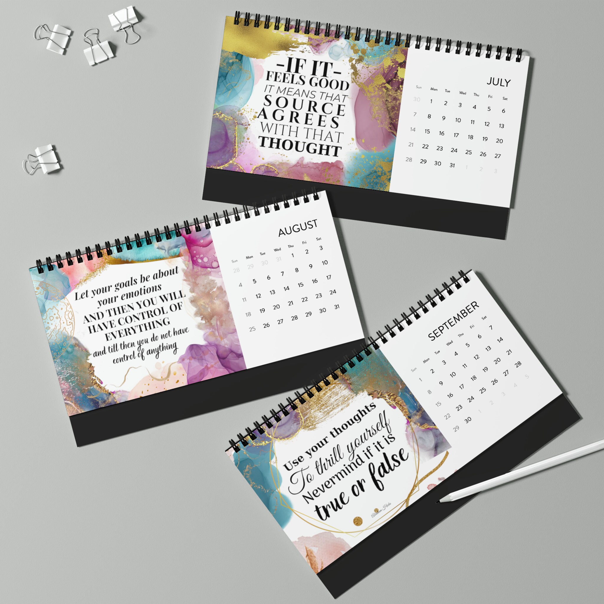 The LOA YEAR 2024 Calendar With Law of Attraction Quotes, Desk Calendar ...