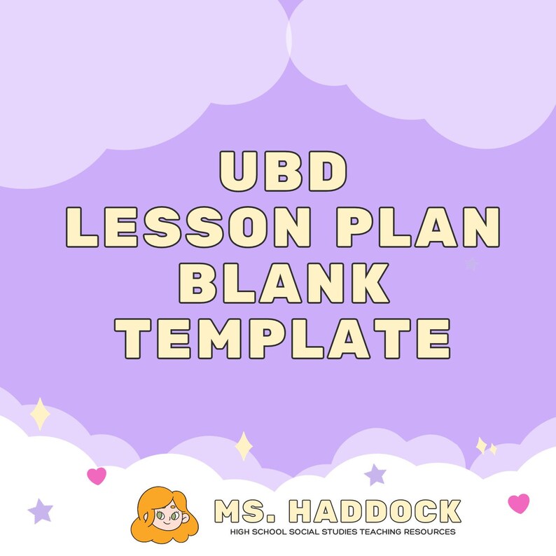 Blank Lesson Plan Template: UBD, Including Multicultural Principals - Etsy
