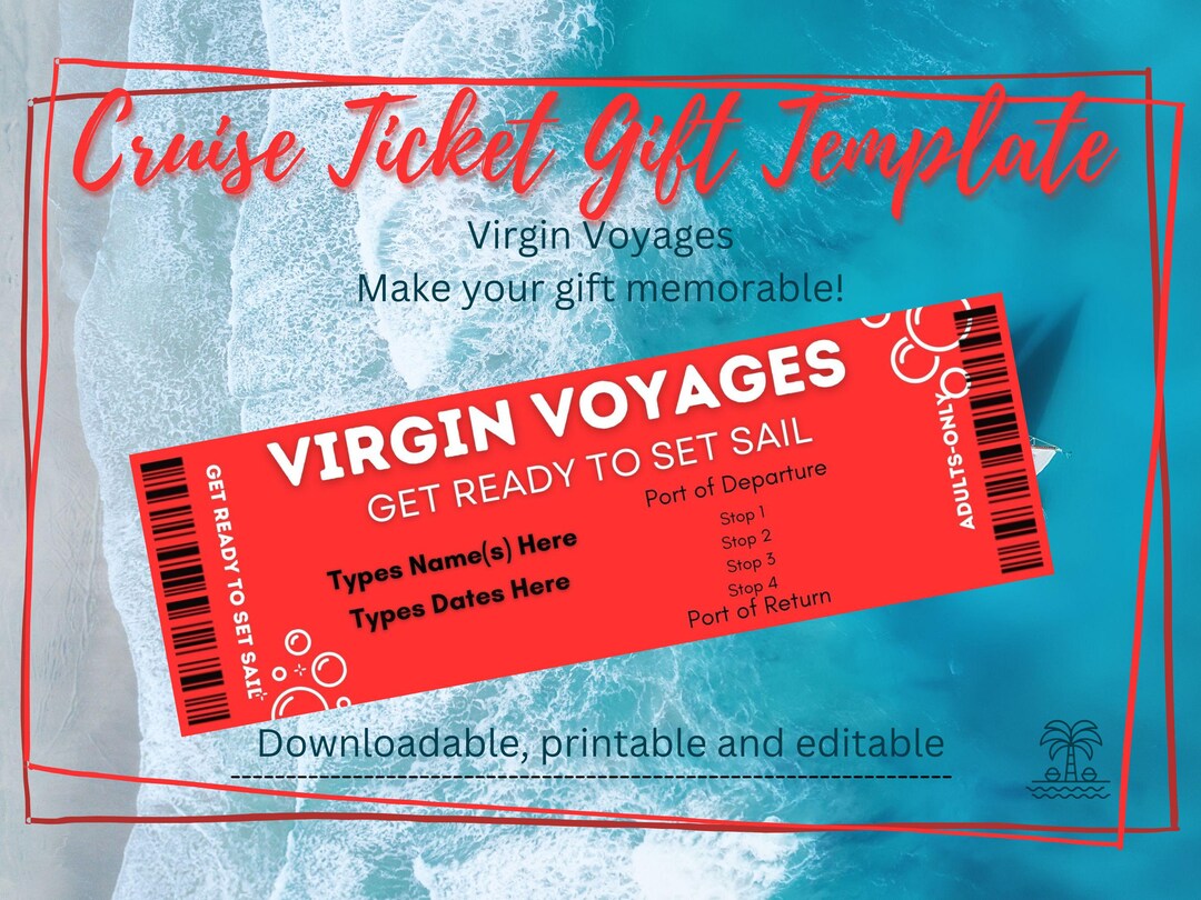 Cruise Suprise Ticket- Downloadable, Editable and Printable Virgin ...