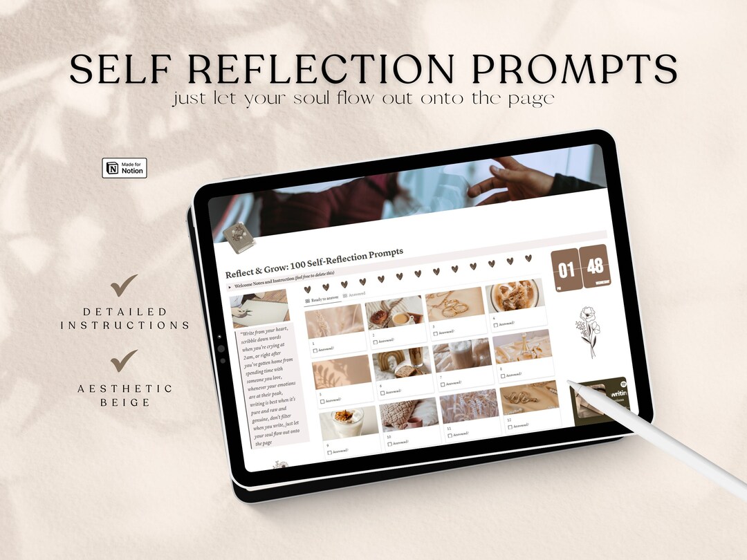 Self Reflection Journal Prompts Notion Planner Notion Journal Self ...