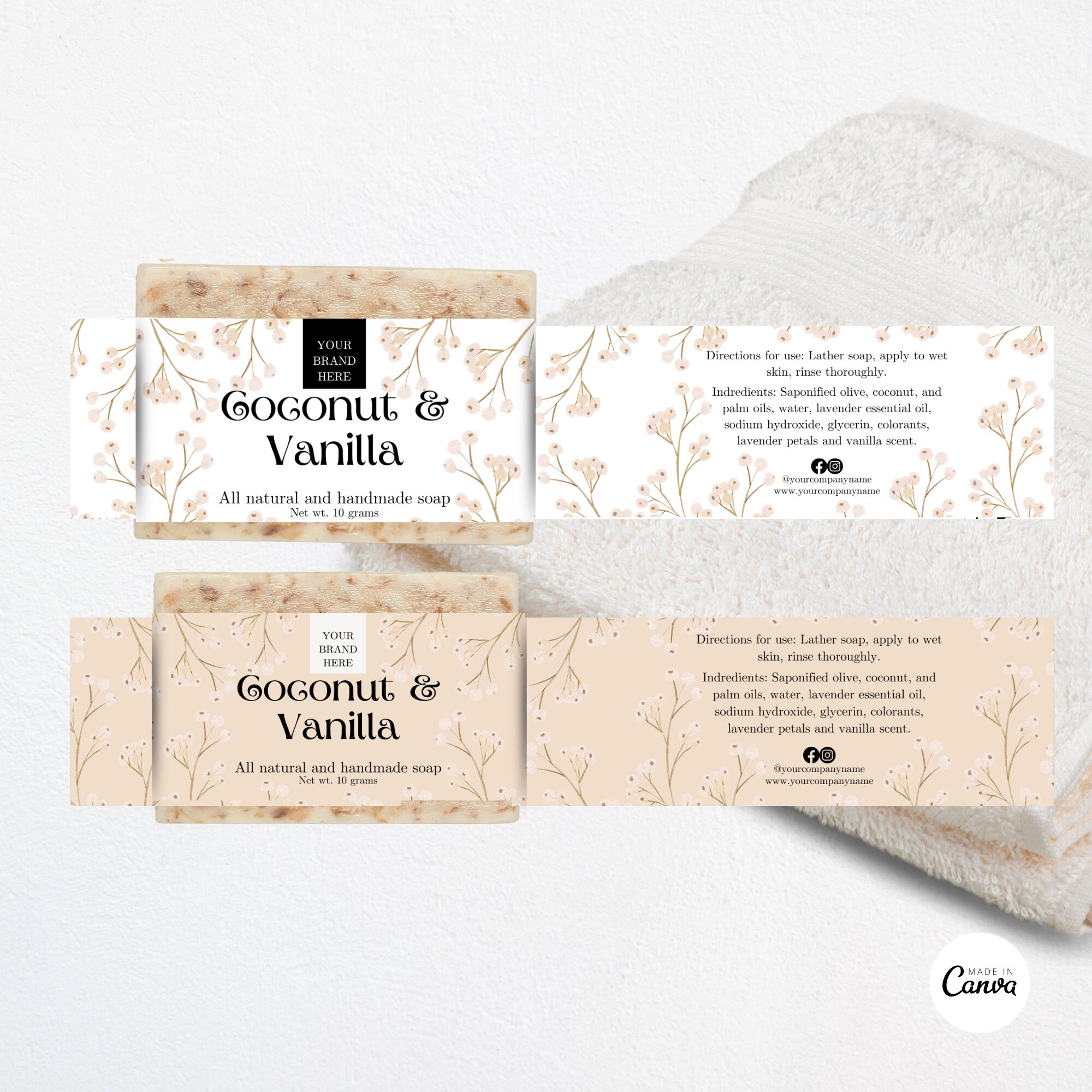 Printable Soap Label, Organic Artisan Soap Label, Custom Soap, Soap ...