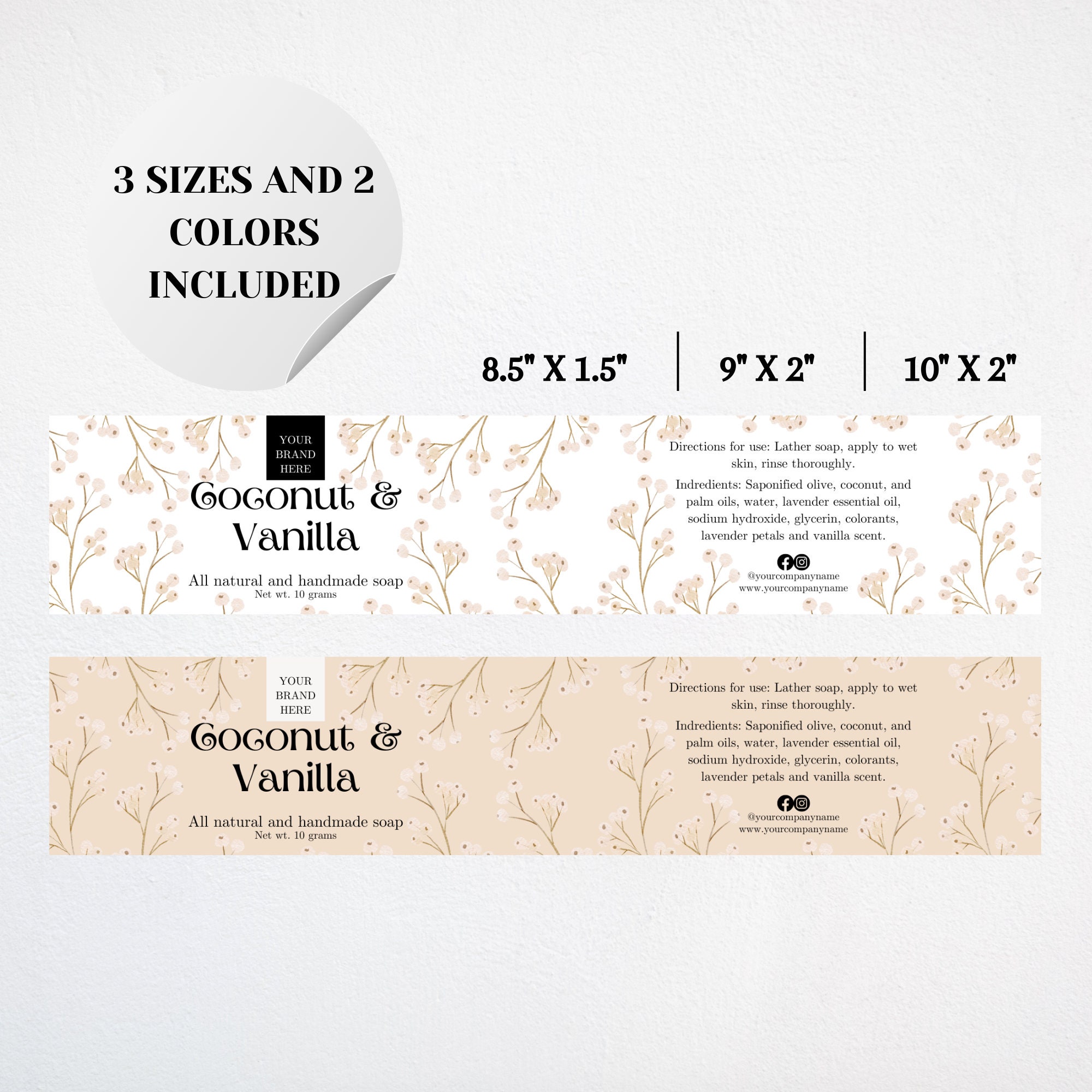 Printable Soap Label, Organic Artisan Soap Label, Custom Soap, Soap ...