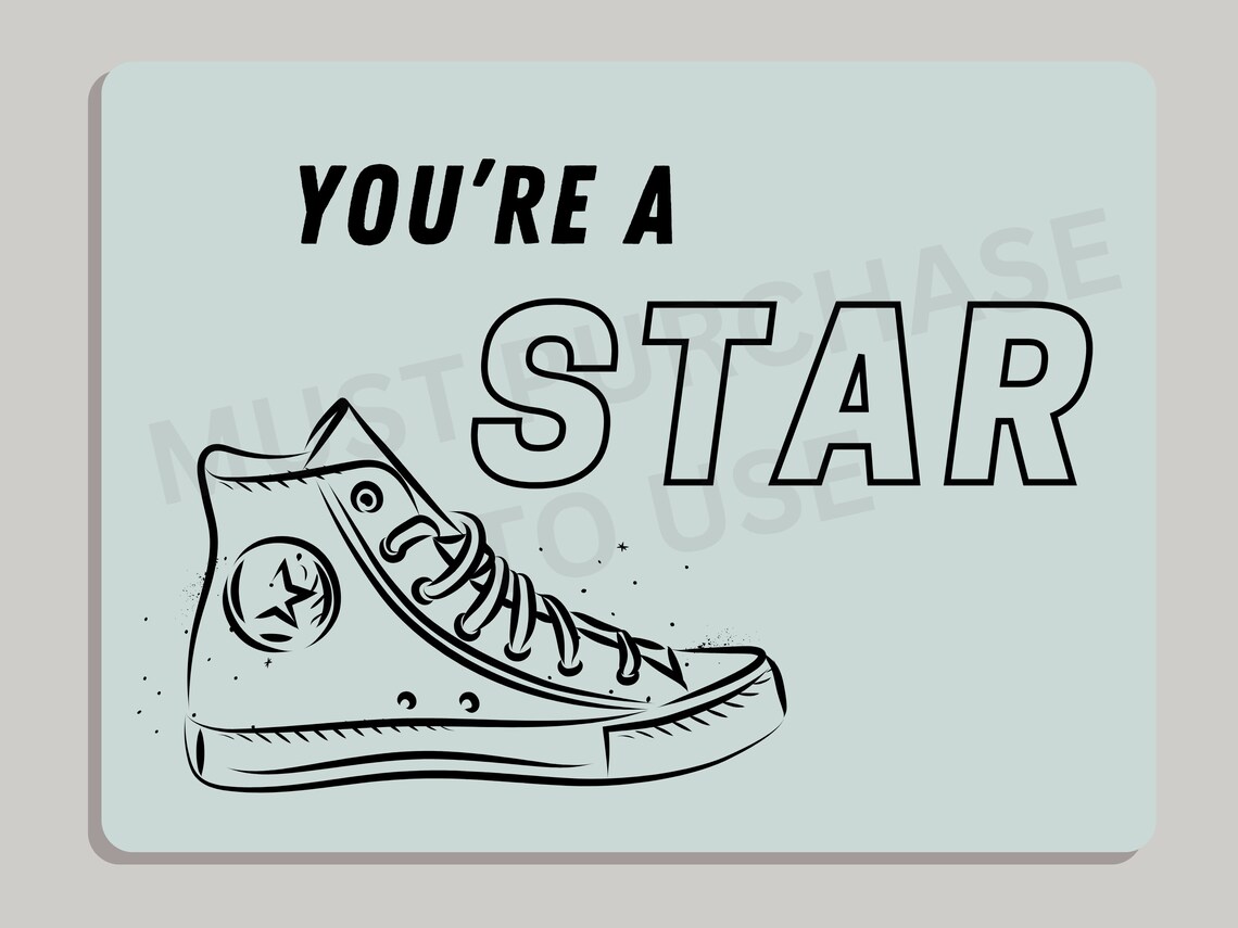 Printable Sneaker Valentine Cards for Kids & Adults Digital Valentines ...