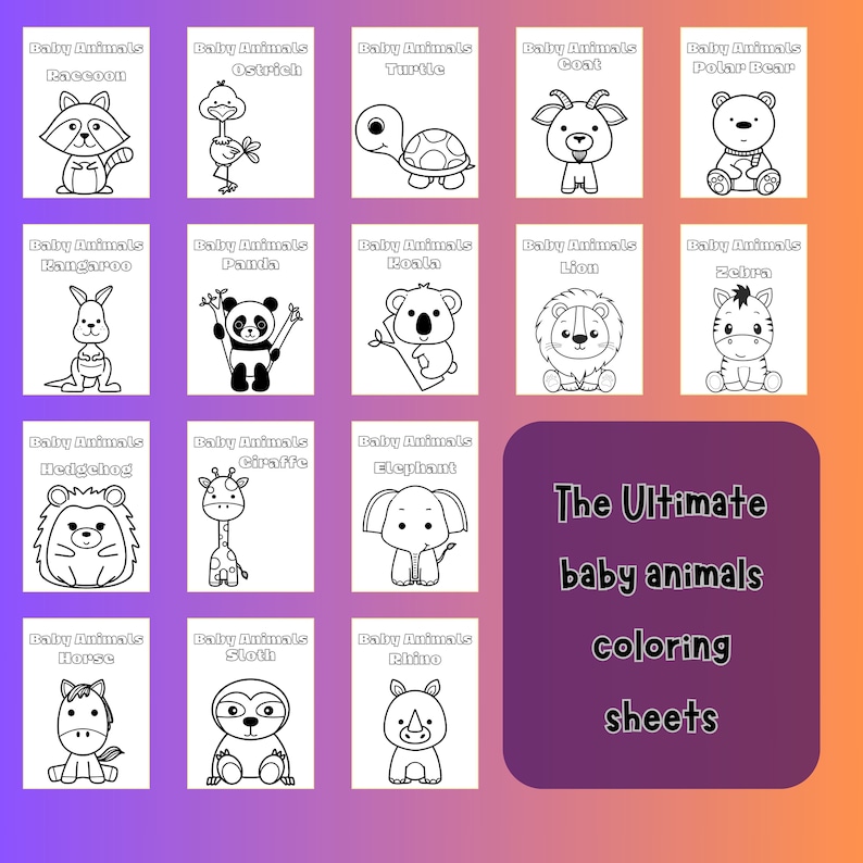 Printable, Baby Animals, Fun and Educational Coloring Worksheets ...