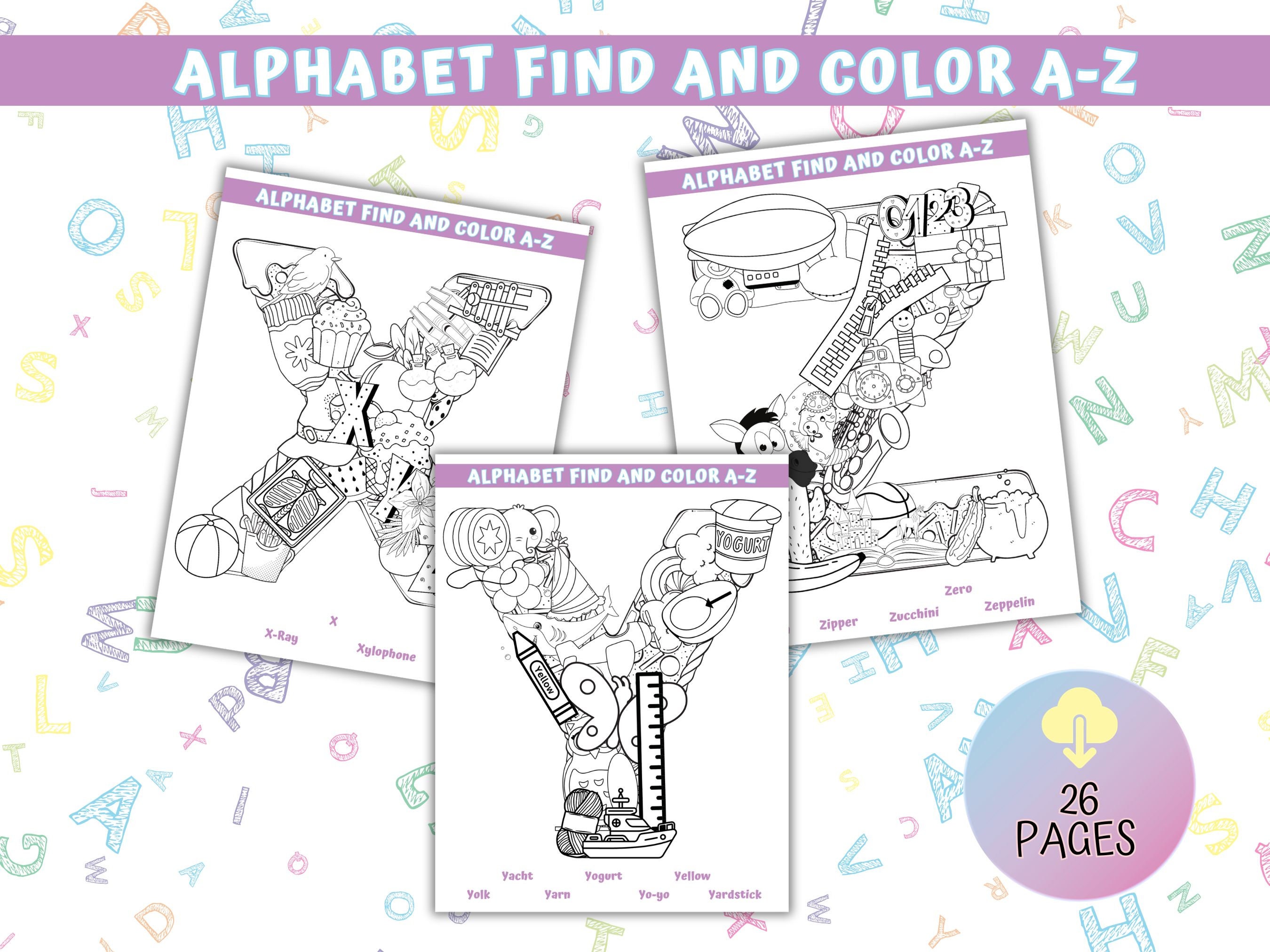 Printable Alphabet Activity-find and Search Pages, Educational ABC ...