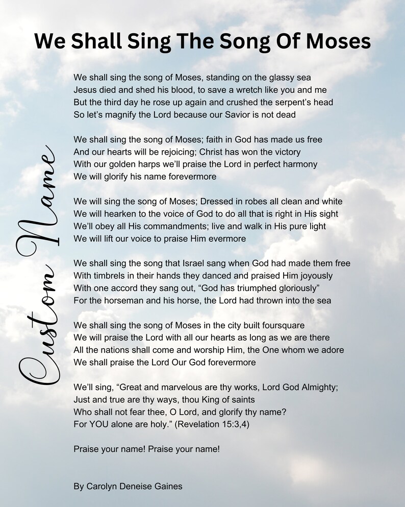 The Song of Moses, Rapture Poem, Christian Poem About the Rapture, Poem ...