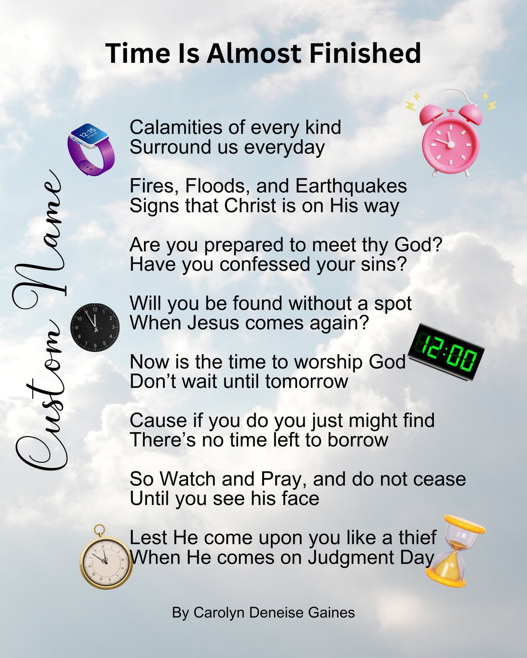 Time is Almost Finished Poem, End Time Poem, Christian Poem About the ...