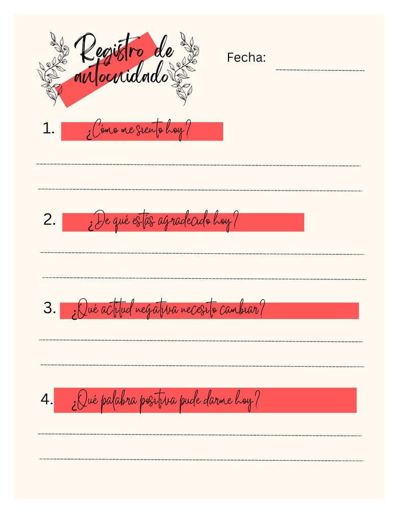 Plantillas De Cuidado Personal - Etsy