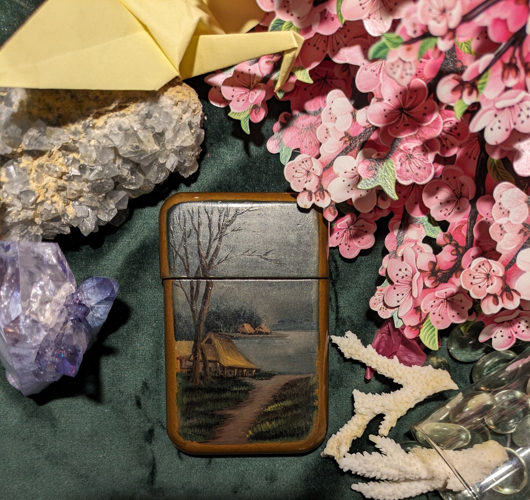 Antique Ca 1700s- 1800s Papier Mâché Hand-painted Thatched Cottage ...