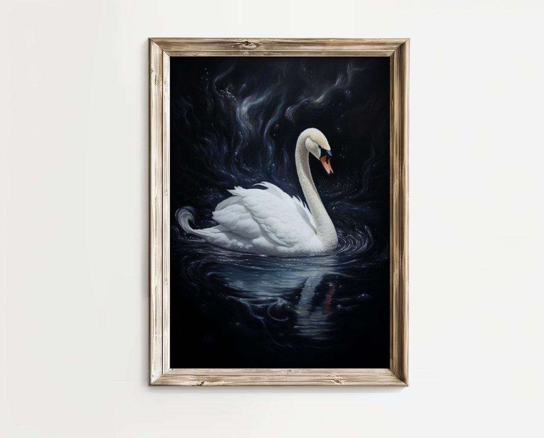 Vintage Swan Print Antique Swan Art Wall Art Decor Swan Art Beautiful ...