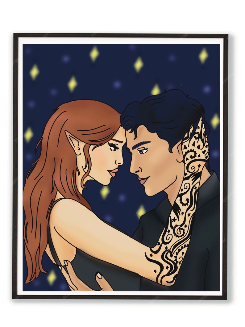 Feyre and Rhysand ACOTAR the Night Court Chapter 55 Starfall - Etsy