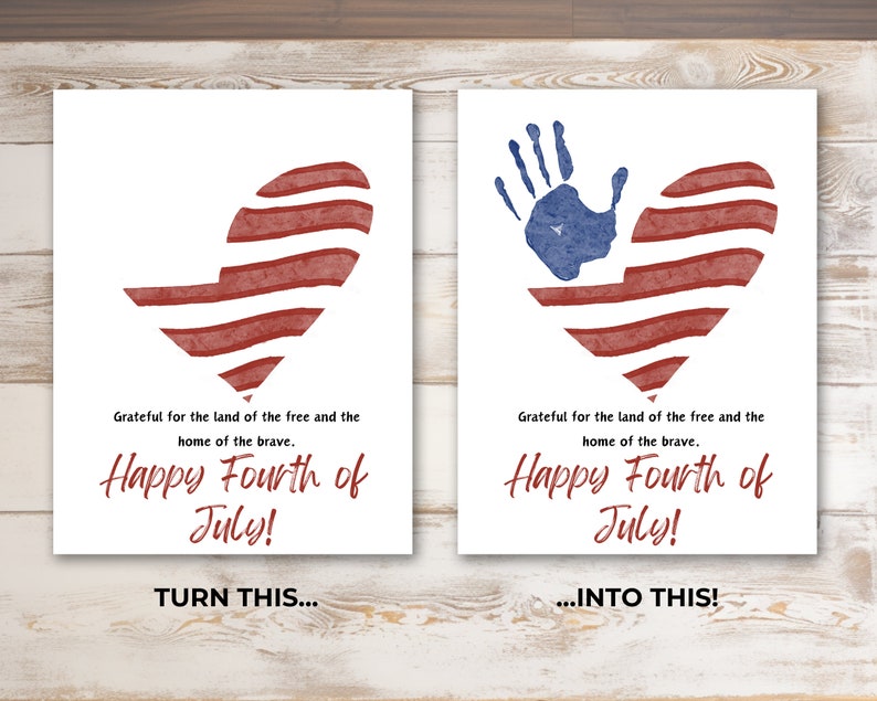Fourth of July Handprint, Handprint Craft Keepsake, Handprint Art ...