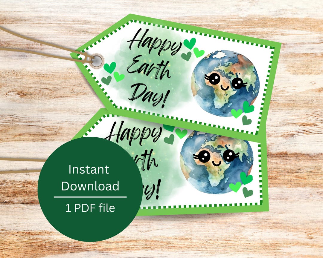 Earth Day Tag, Teacher Gift Tag, Student Classroom Gift Ideas, Happy ...