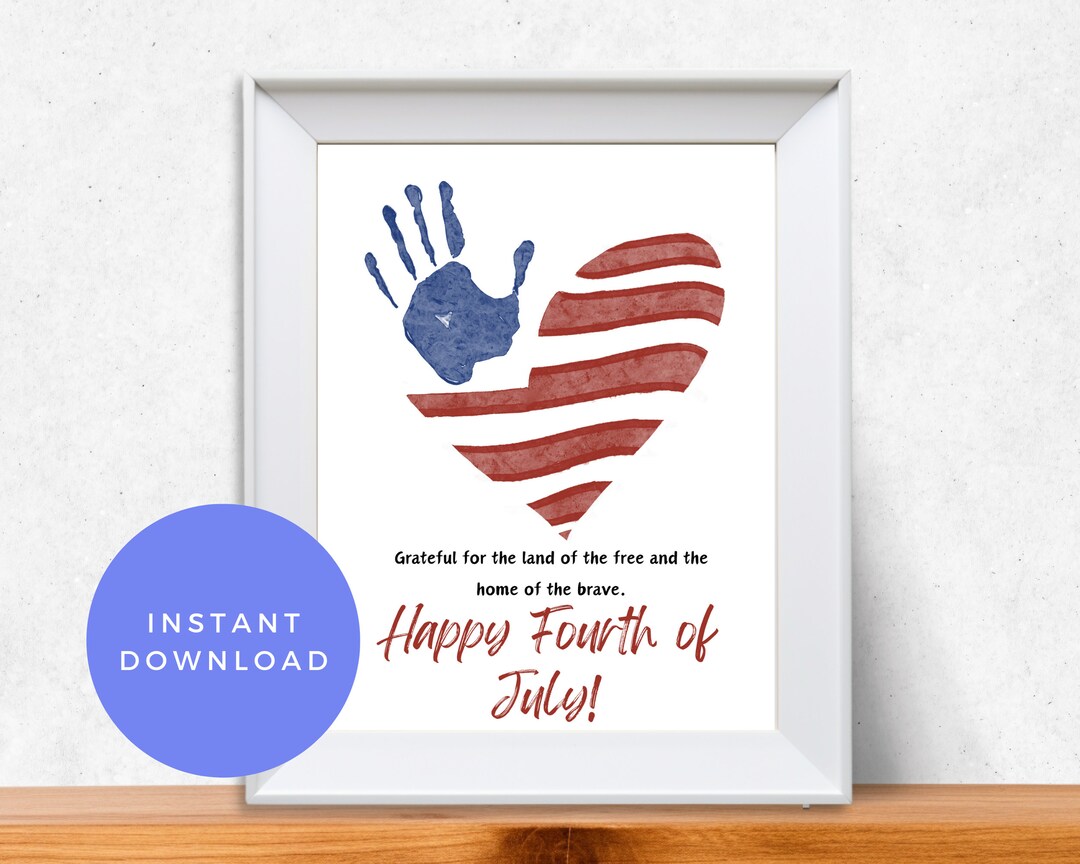 Fourth of July Handprint, Handprint Craft Keepsake, Handprint Art ...