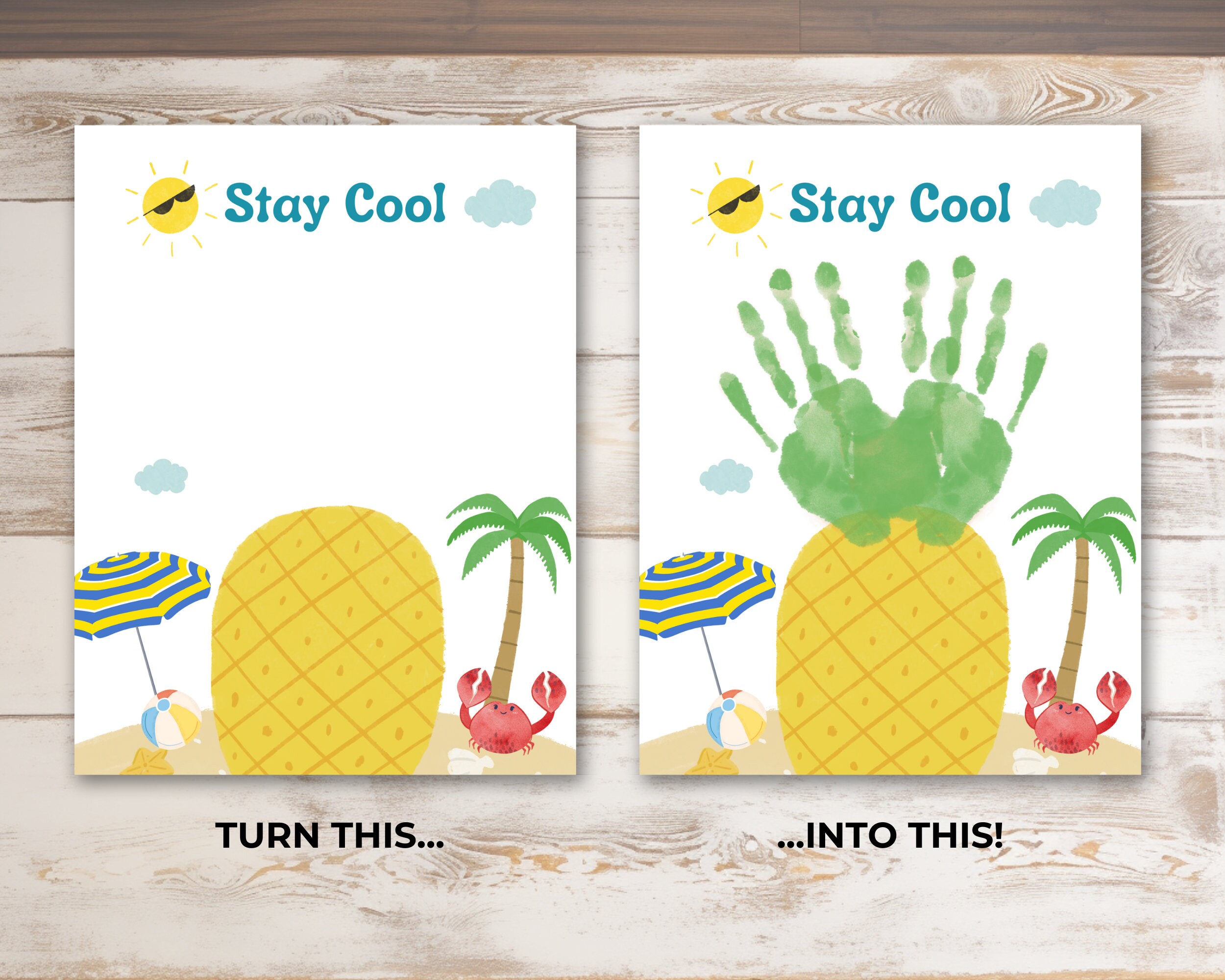 Pineapple Summer Handprint Art, Preschool, Pre-k, Daycare, Summer Camp ...