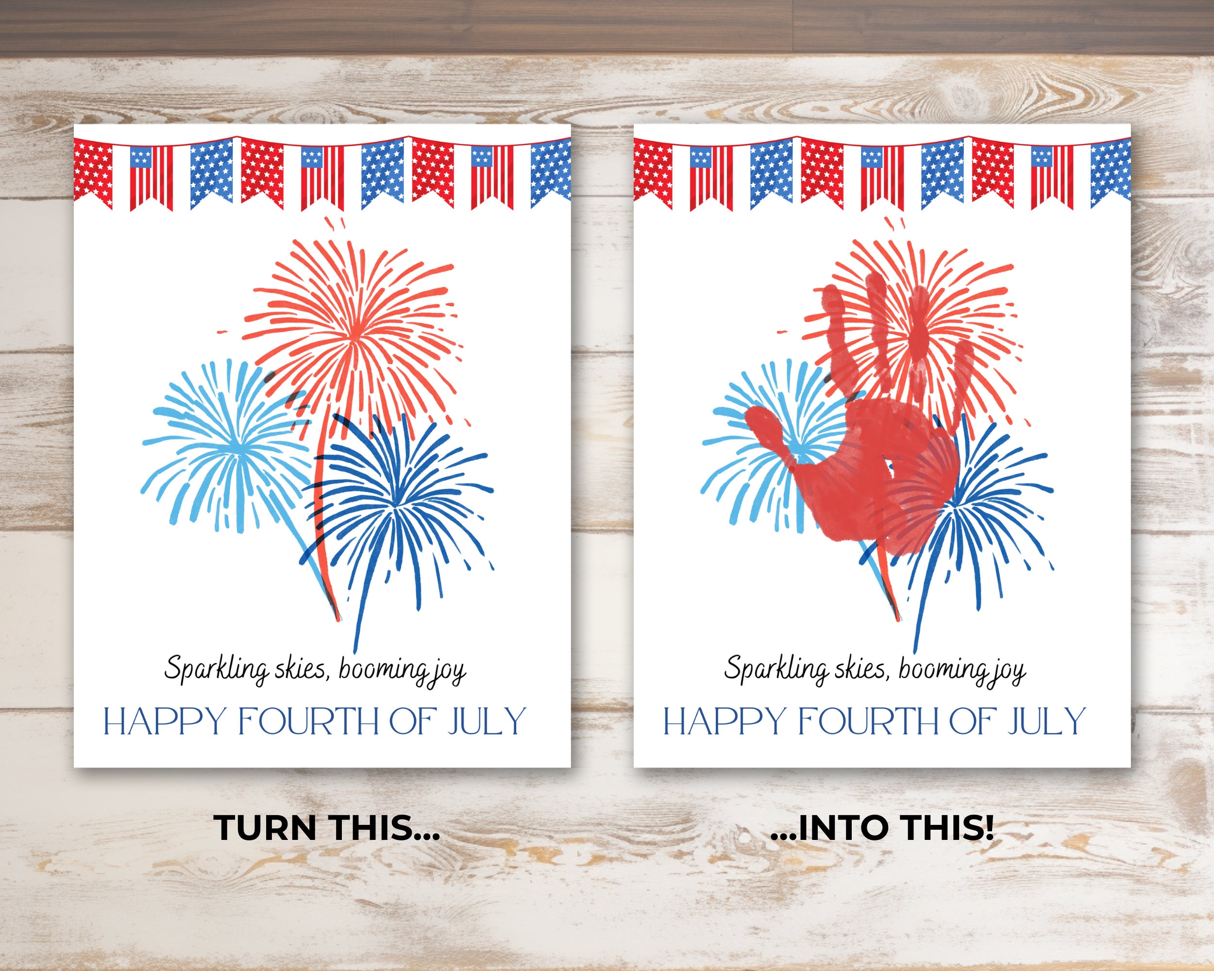Fourth of July Handprint, Handprint Craft Keepsake, Handprint Art ...