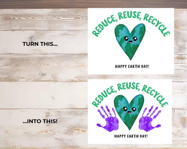 Earth Day Handprint Art, Handprint Craft Keepsake, Earth Day Handprint ...