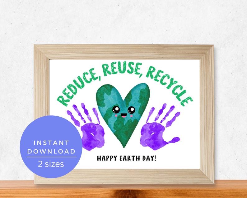 Earth Day Handprint Art, Handprint Craft Keepsake, Earth Day Handprint ...