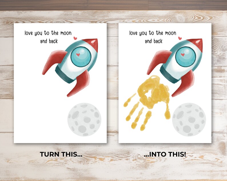 Father's Day Hand Print Art Craft, for Mom or Grandma Handprint ...