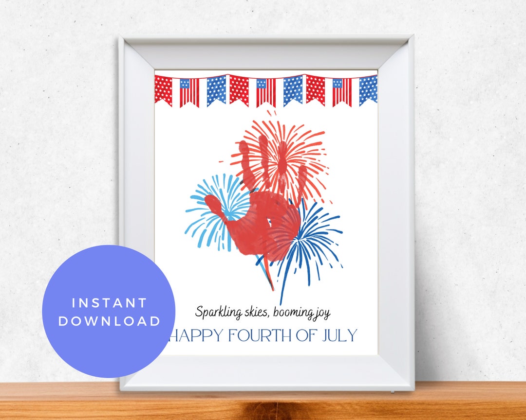 Fourth of July Handprint, Handprint Craft Keepsake, Handprint Art ...