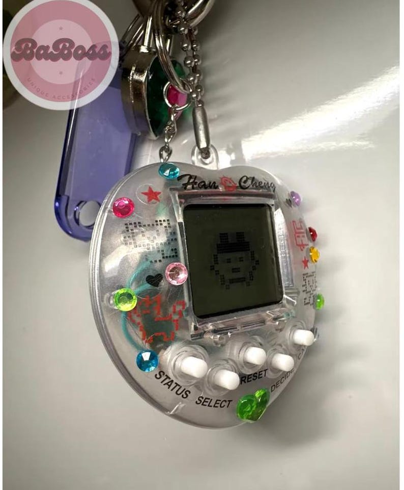 Y2K Trendy Bag Charm Tamagotchi Inspired Retro Digital Pet Keychain ...