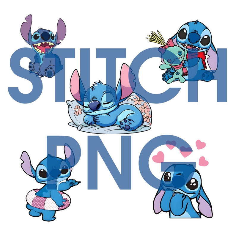 Pack 5 Stitch Png - Etsy