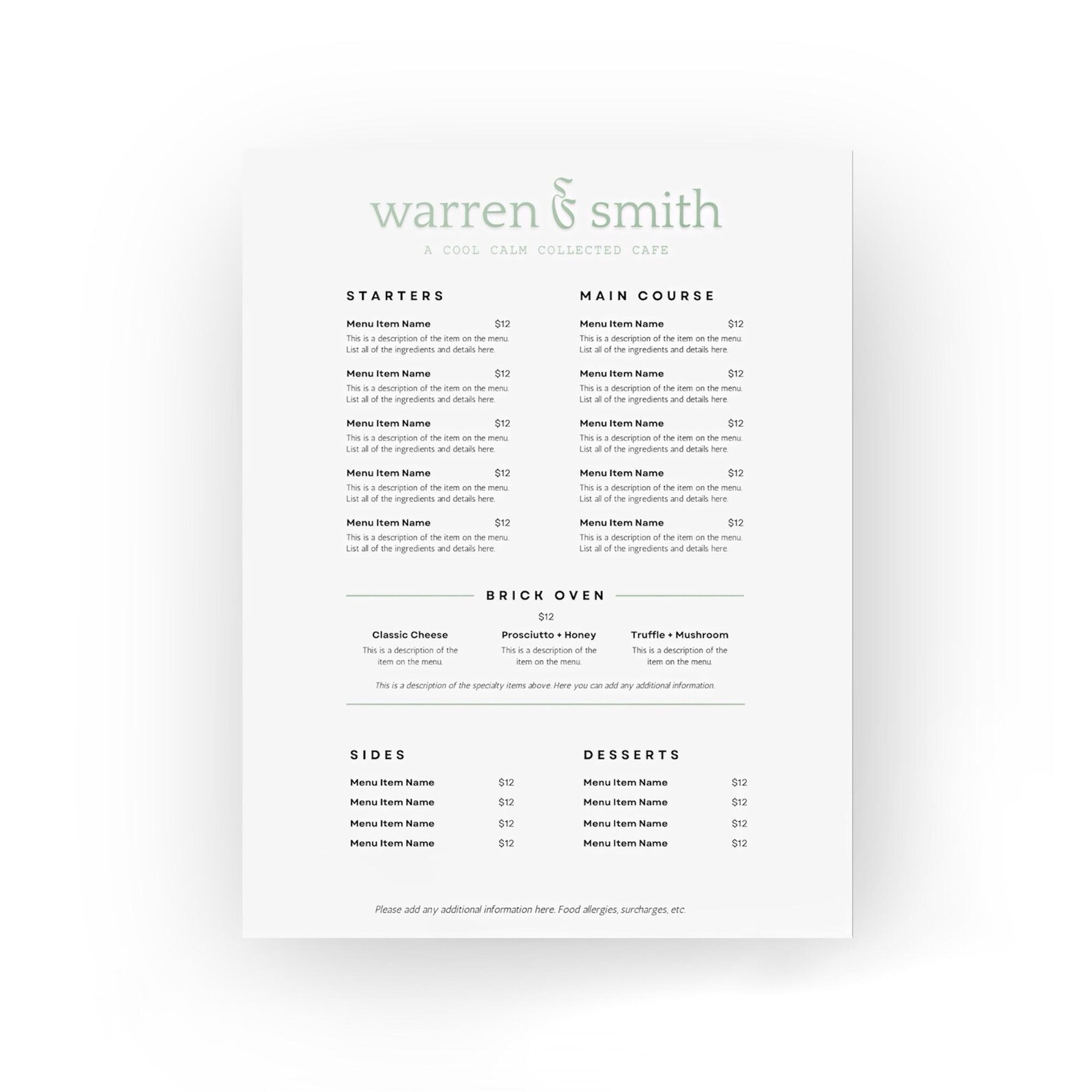 White Modern Menu | Restaurant Menu | Cafe Menu | Digital Menu ...