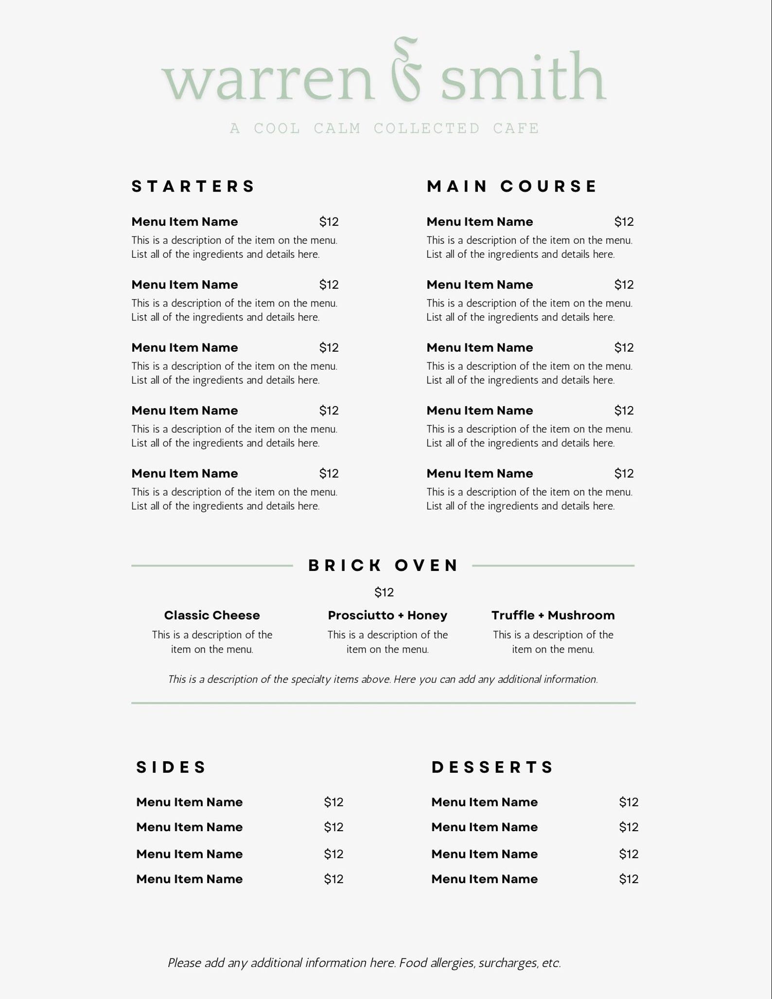 White Modern Menu | Restaurant Menu | Cafe Menu | Digital Menu ...