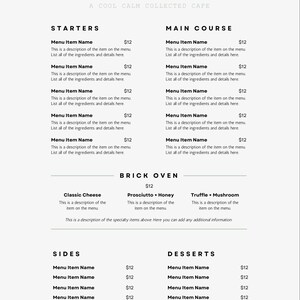 White Modern Menu | Restaurant Menu | Cafe Menu | Digital Menu ...