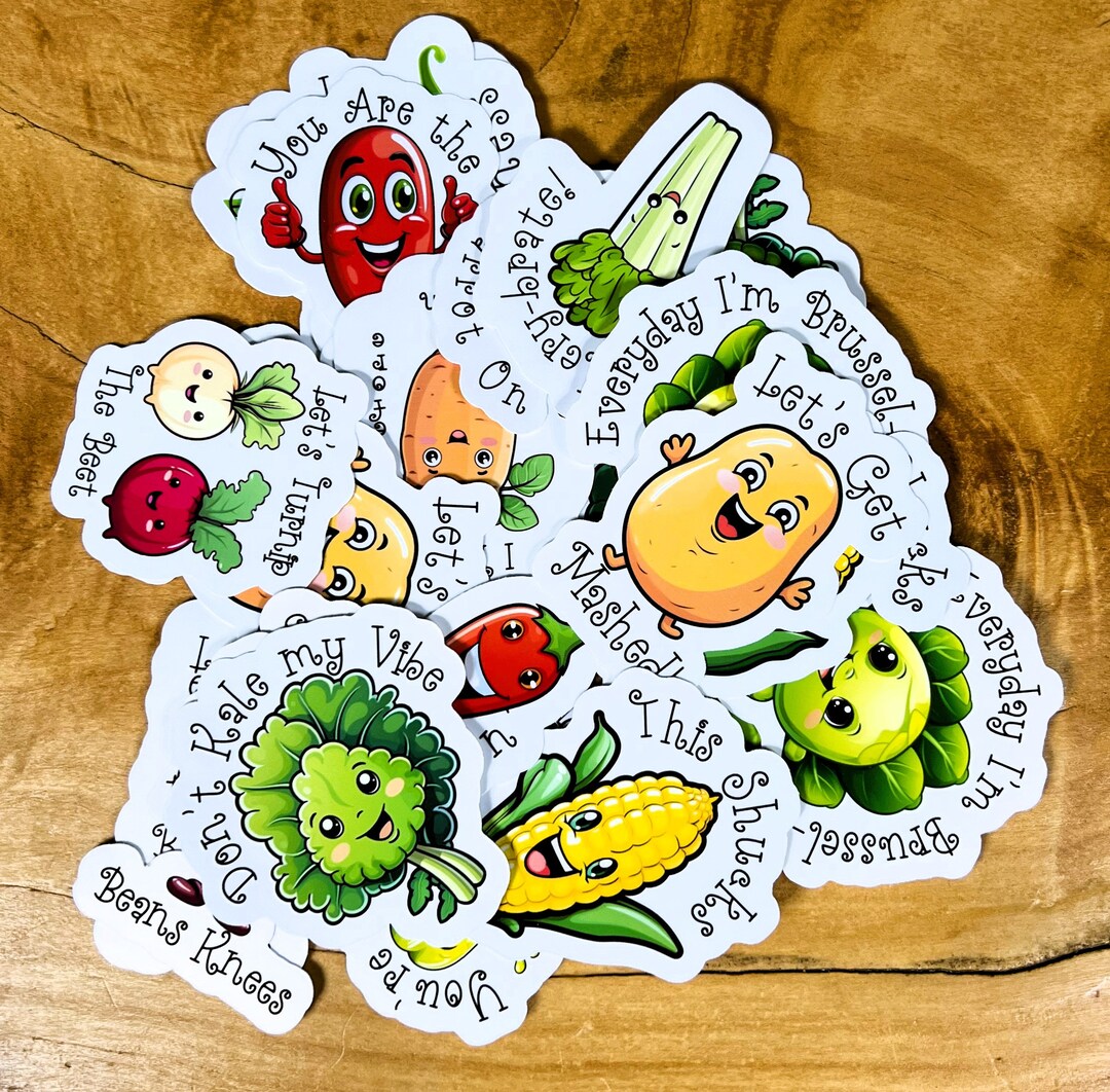 Cute Vegetable Pun Stickers - Etsy