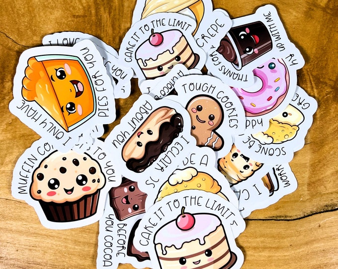 Cute Dessert Pun Stickers - Etsy