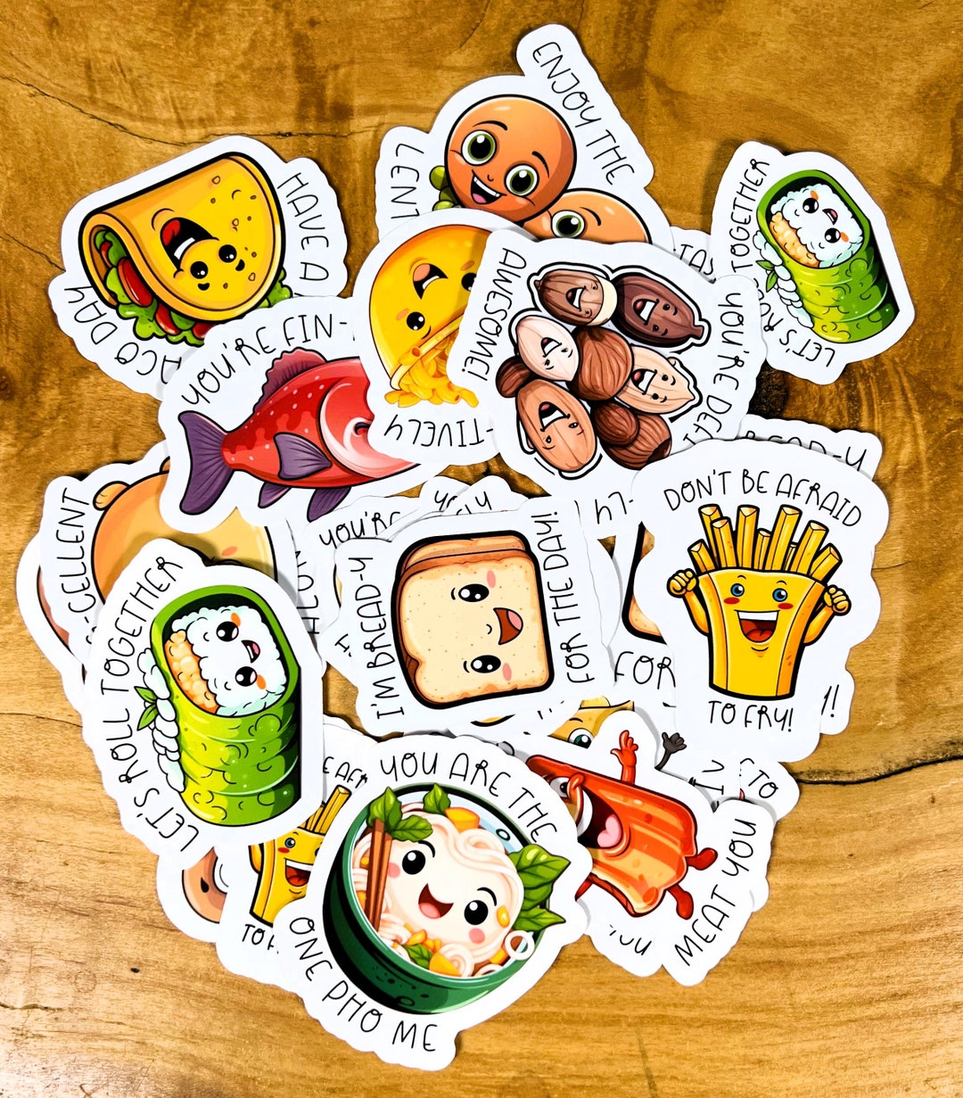 Cute Food Pun Stickers - Etsy