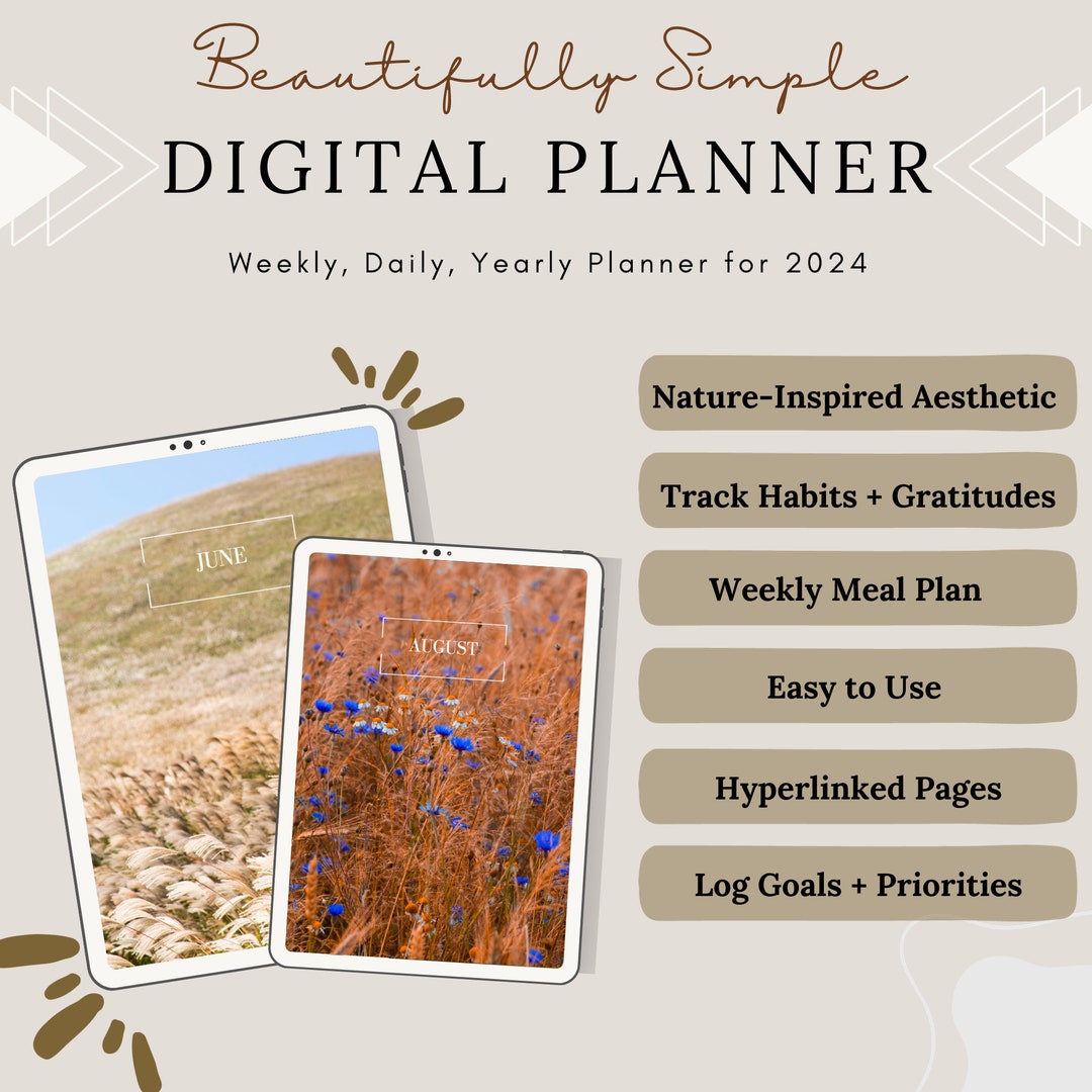 Simple 2024 2025 Digital Planner, Goodnotes Planner, iPad Planner ...