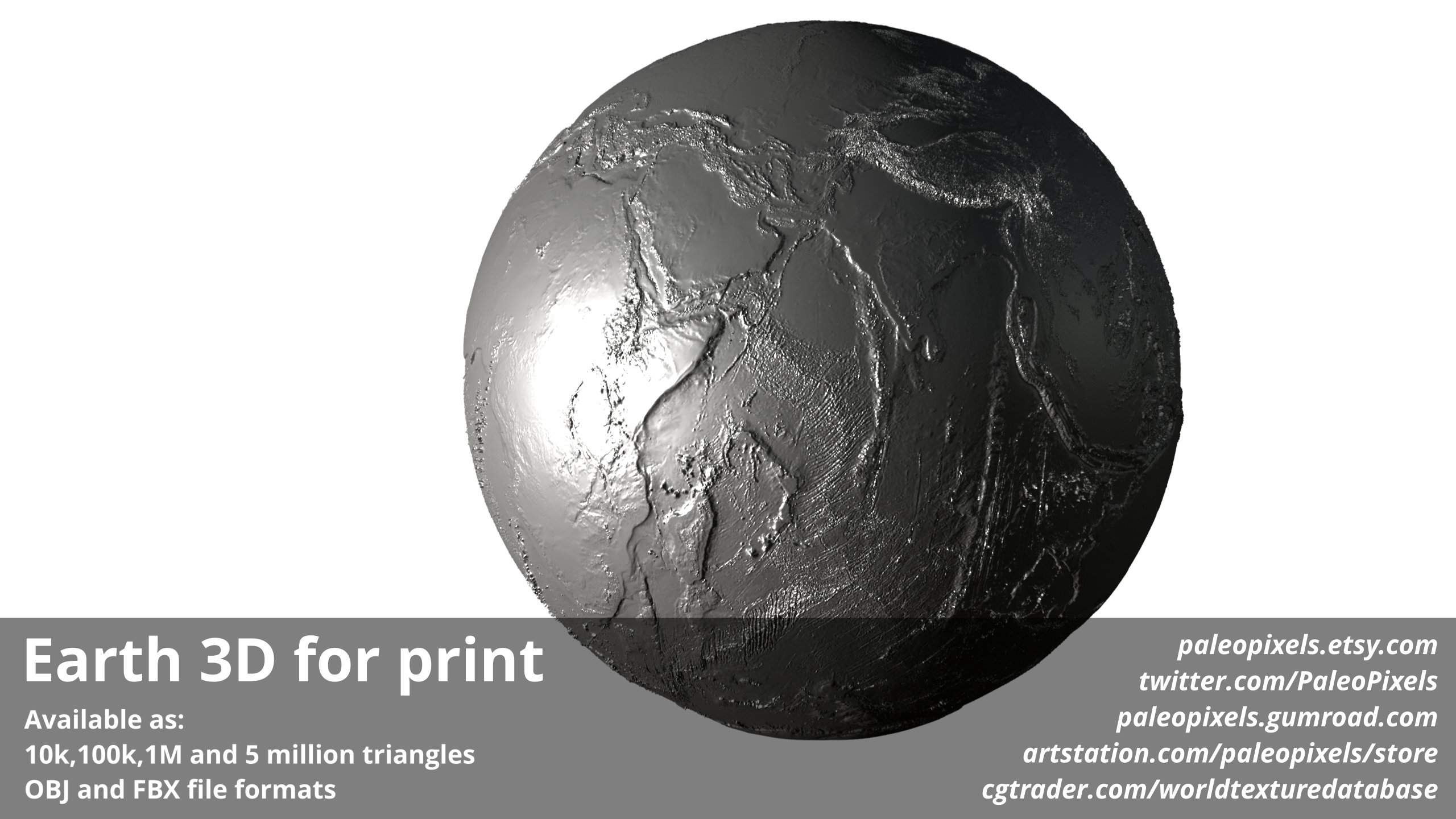 Earth 3D Print Model - Various Triangle Resolutions Included - Etsy